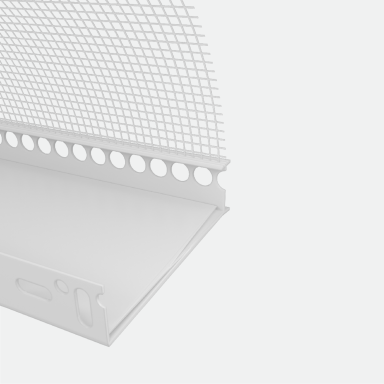uPVC Starter Track with Mesh - 60-90mm - Render Bead