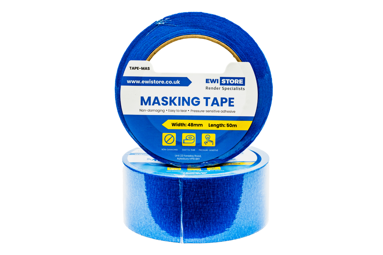 Blue Masking Tape – 48mm x 50m (Box of 24) - Render Bead