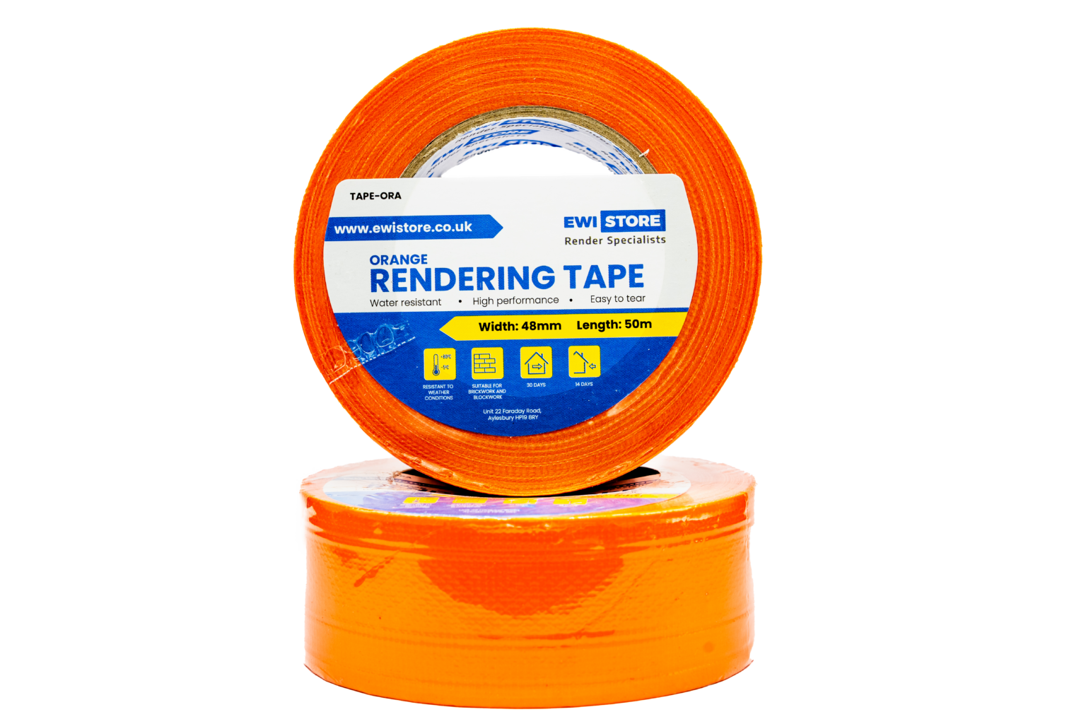 Orange Rendering Tape - 48mm x 50m (Box of 24) - Render Bead